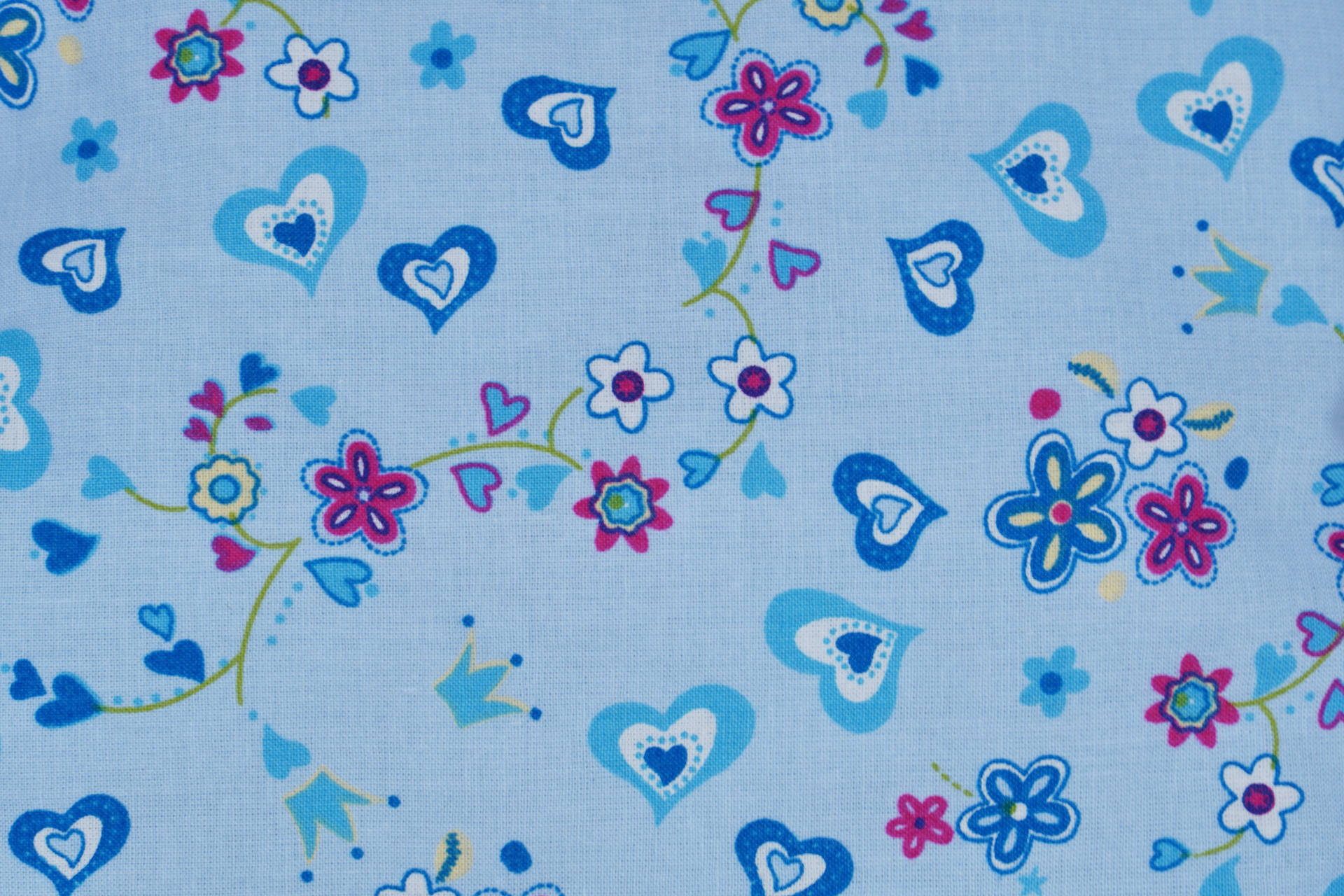 Puppen-Bettzeug 2-teilig Flowers blau – Holzatelier Lissner